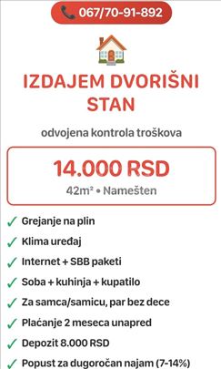 izdajem namešten dvorišni stan