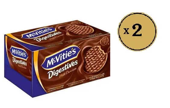 McVitie's Keks Digestives Mlečna čokolada 200g, carton pack, 2 komada