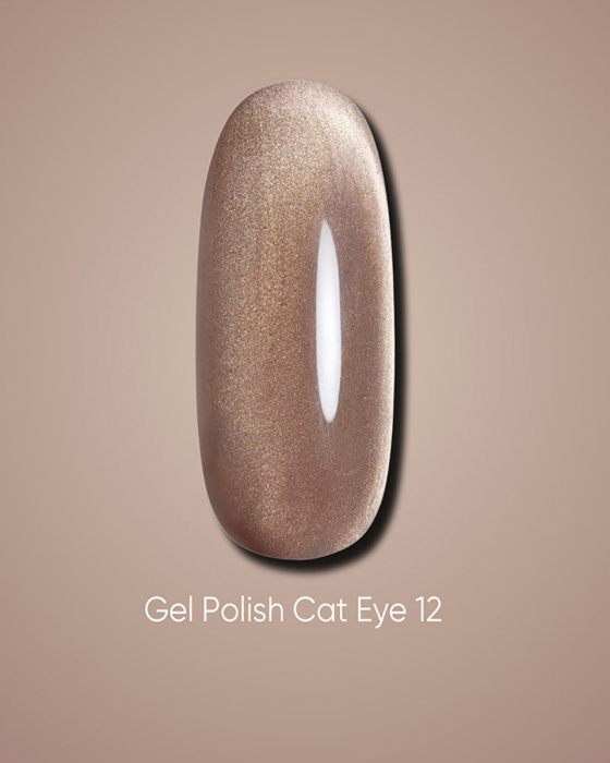 Dark gel polish Cat Eye 12, 6 ml