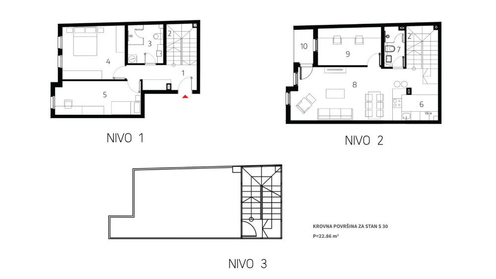 U blizini Mokranjčeve ulice, Troiposoban stan na prodaju, 105.3m2, 199.000€