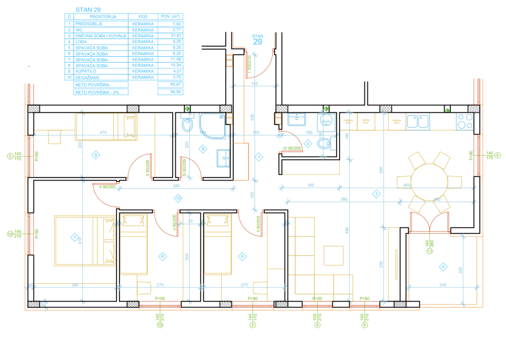 Apelovac, u blzini Čaira, Četvoroiposoban stan na prodaju, 90,90m2, 155.439€