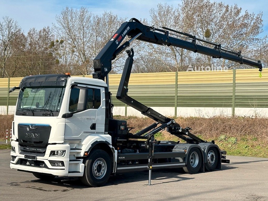 Novi MAN TGS 26.480 6x2 Abrollkipper + Kran Hiab 228-4 kamion rol kiper