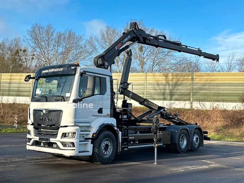 Novi MAN TGS 26.480 6x2 Abrollkipper + Kran Hiab 138-3 kamion rol kiper