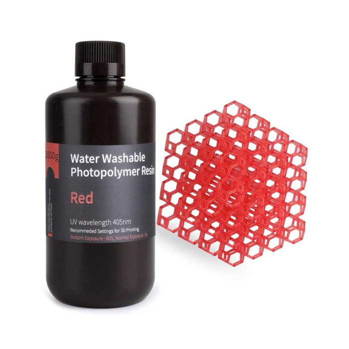 Resin Elegoo Water Washable 1kg - Clear Red