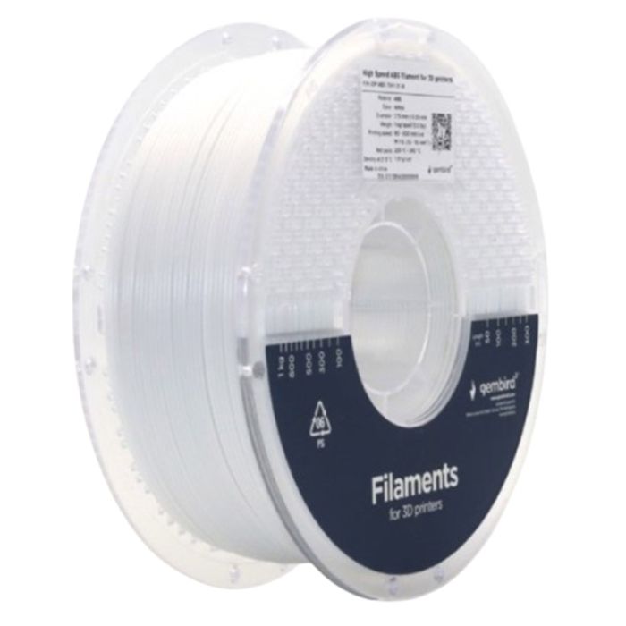 Filament Gembird ABS High Speed 3DP-ABS1.75HY-01-W 1.75mm 1kg White