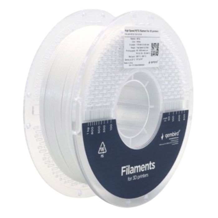 Filament Gembird PETG High Speed 3DP-PETG1.75HY-01-W 1.75mm 1kg White