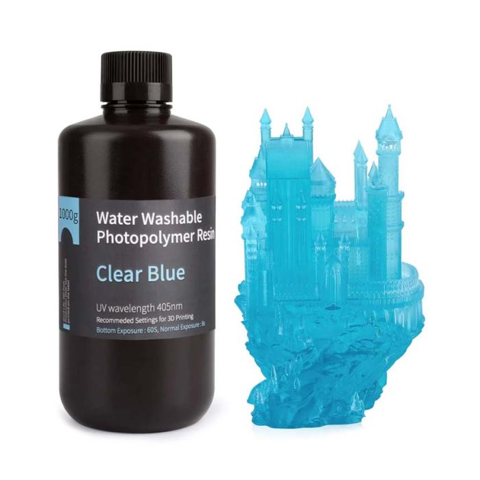 Resin Elegoo Water Washable 1kg - Clear Blue