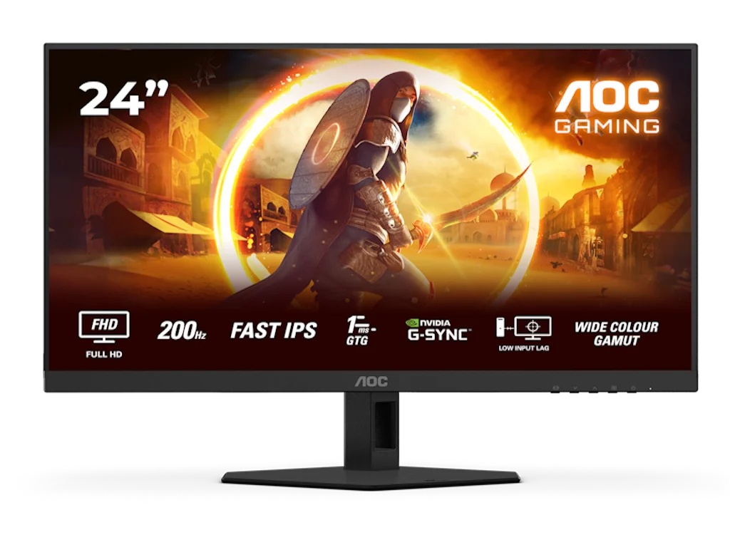 Monitor AOC 24G4HRE 23.8″/IPS/1920×1080/200Hz/1ms GtG/HDMIx2,DP/Gsync,freesync/zvucnici/crna