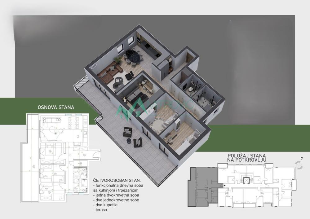 Četvorosoban stan na prodaju, 123m2, 234.750€