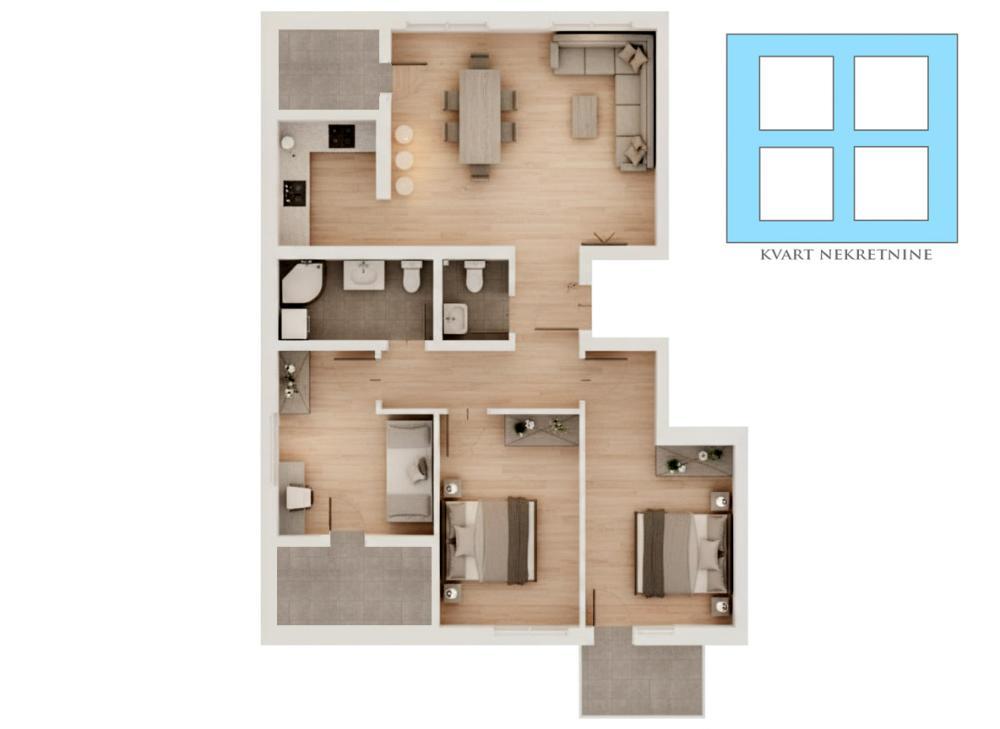 Troiposoban stan na prodaju, 79m2, 143.352€