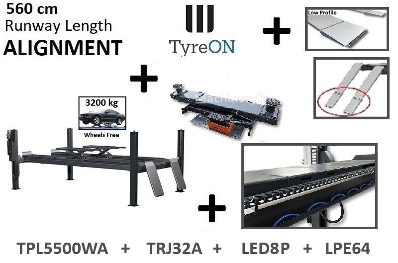 Nova TyreON 4 post alignment lift wheels free lifting system 5500kg + 3.2T četvorostubna dizalica