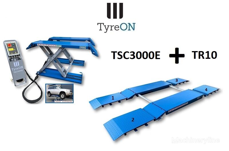 Novi TyreON TSC3000E mobile car lift 3T + TR10 low profile ramp set - blue demonterka