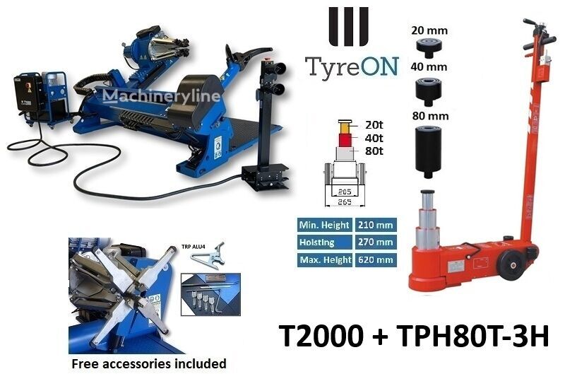 Novi TyreON 60 Inch truck tyre changer 2-speed + 3-stage 80T jack menjač guma za kamione