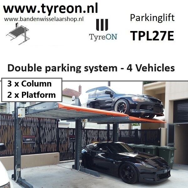 Nova TyreON TPL27E-2 car parking lift - electric release of safety locks - n dvostubna dizalica
