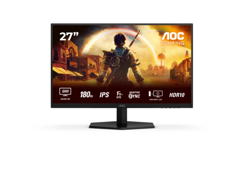 Monitor AOC Q27G42XE 27"/IPS/2560x1440/180Hz/1ms GtG/HDMIx2,DP/G-sync/VESA/zvucnici/crna