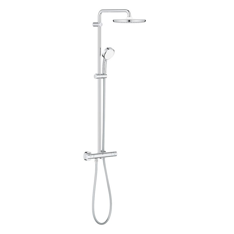 Grohe 26670000 Tempesta Cosmopolitan System 250 Chrome kompletni tuš sistem usponski sa termostatom i okruglim nadglavnim tušemID: EK000755211