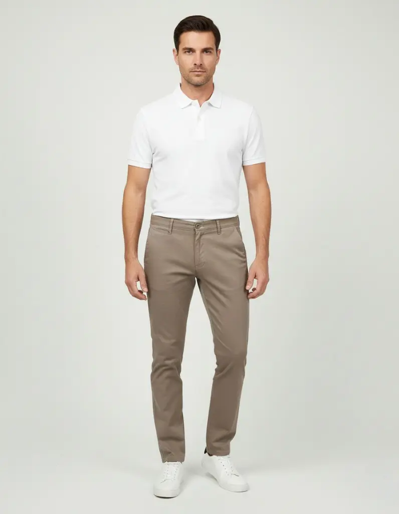 Elit Muške pantalone od kepera Premium Slim Fit, Krem
