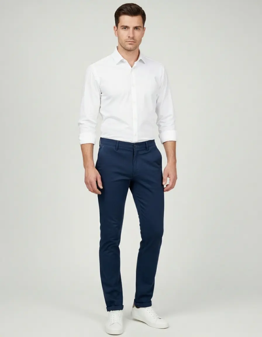 Elit Muške pantalone od kepera Premium Slim Fit, Plava