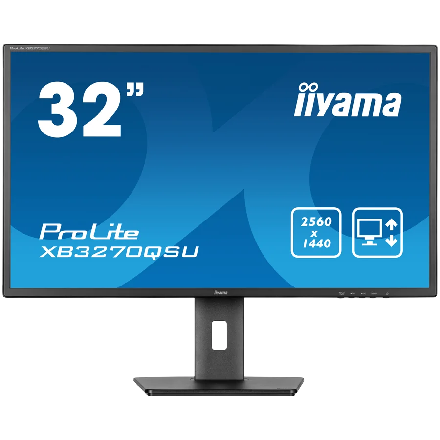 IIYAMA Prolite XB3270QSU-B1 Business Monitor – 80 cm (31.5''), WQHD (2560×1440), IPS LED, 100Hz, 3ms, 250 cd/m², matte / black