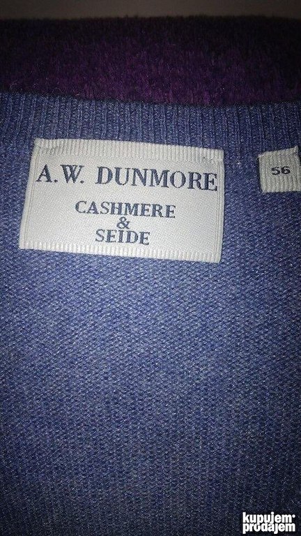 Originalni A. W. Dunmore kasmir dzemper - kosulja XL 100% cotton