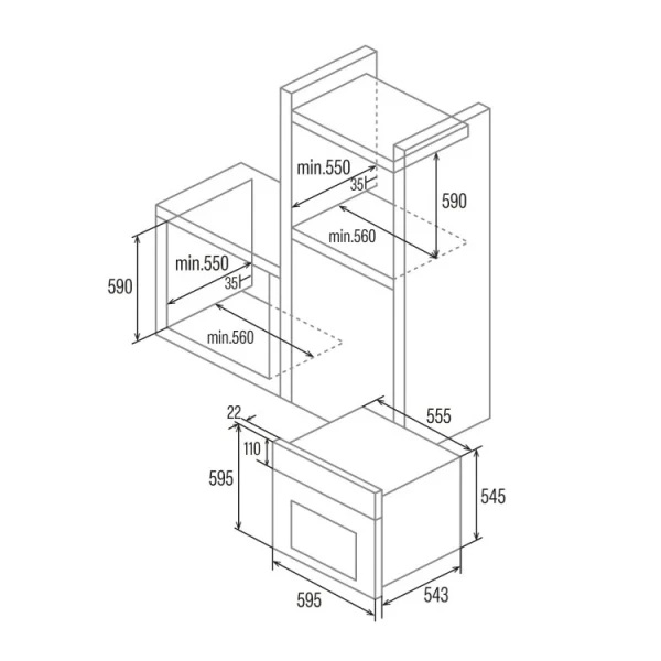 CATA SES 6004 BK Ugradna rerna