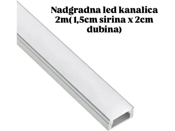 Aluminijumska nadgradna kanalica sa difuzorom 2m 6454-1