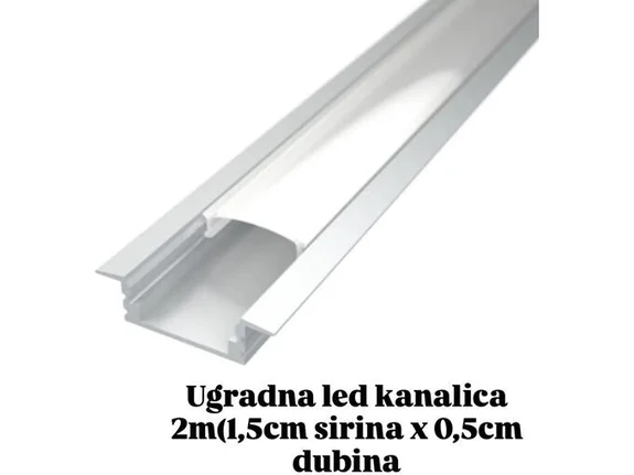 Aluminijumska ugradna kanalica sa difuzorom 2m 6454
