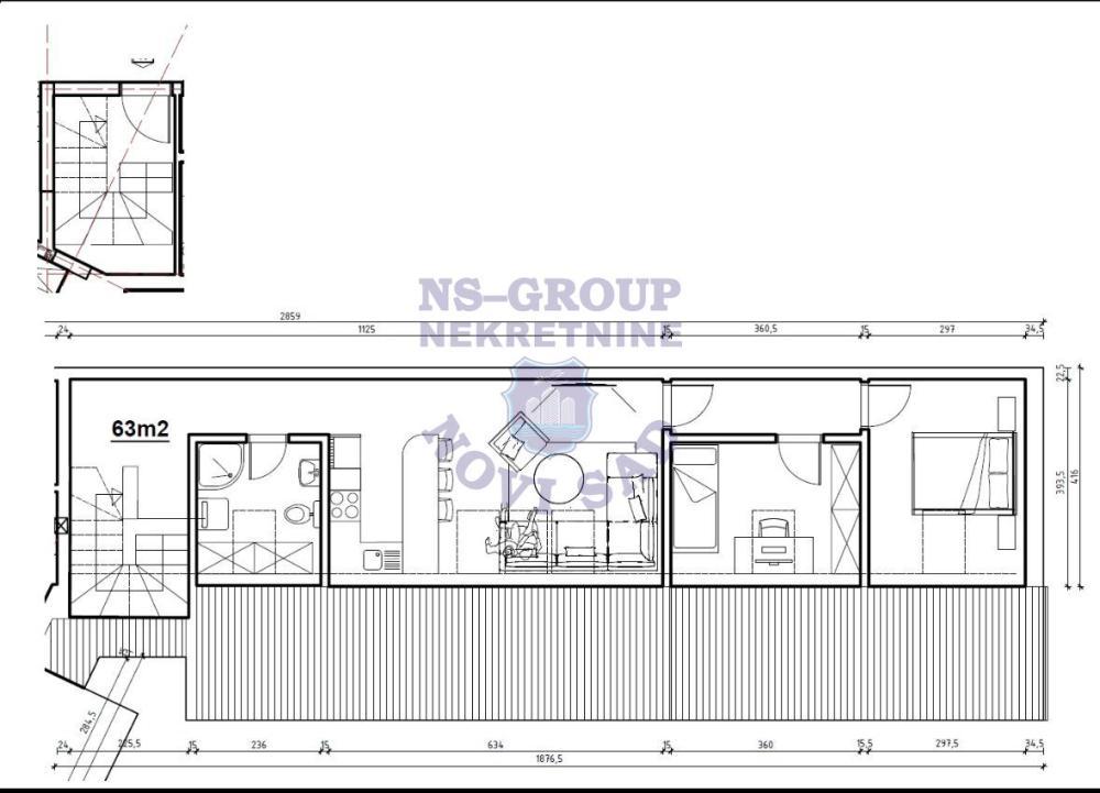 Trosoban stan na prodaju, 63m2, 113.300€