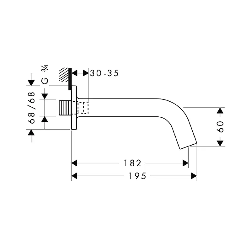 Citterio M Lula za kadu 182mm Axor