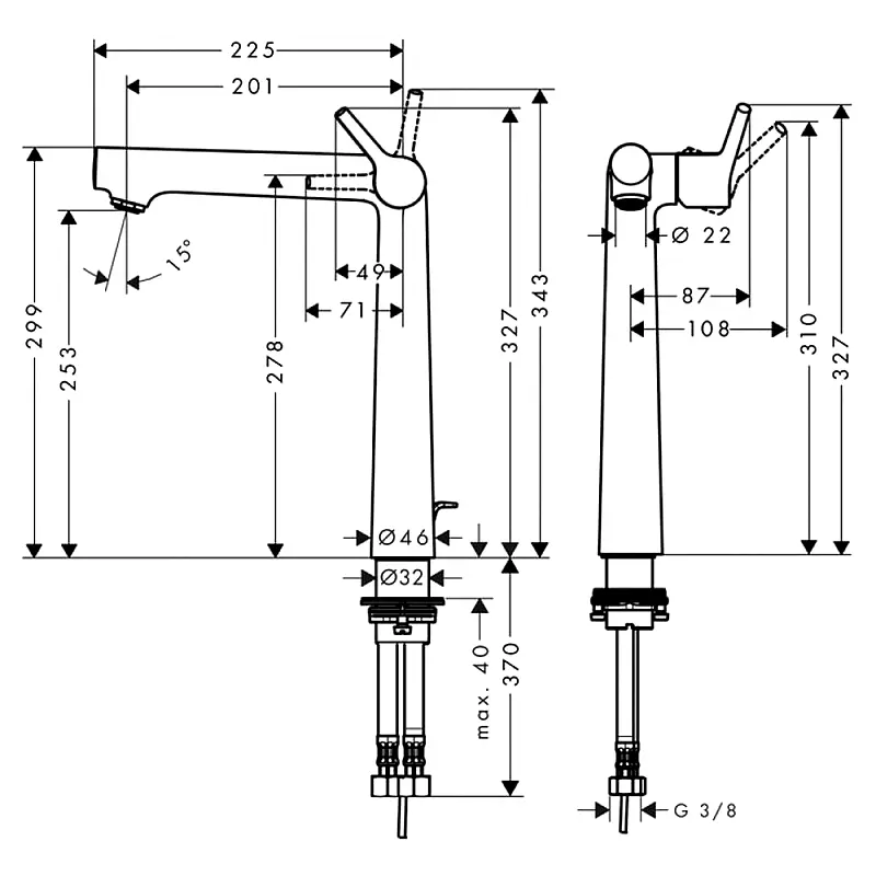 Talis Select S 250 Slavina, visoka Hansgrohe