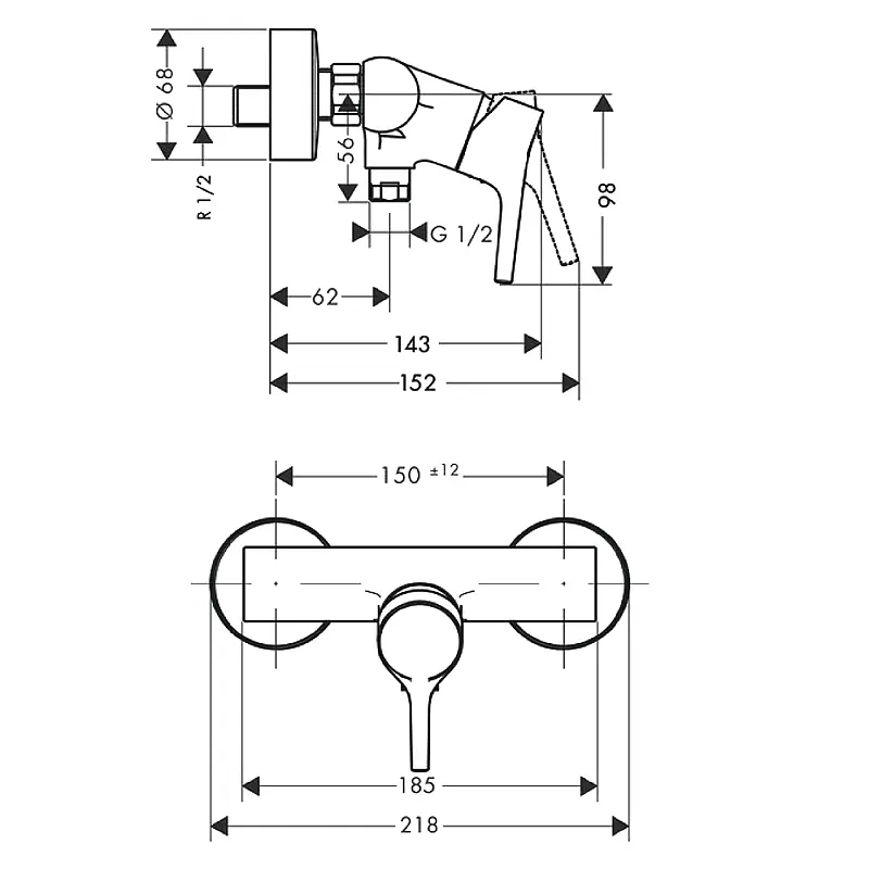 Slavina za tuš Talis S hrom Hansgrohe