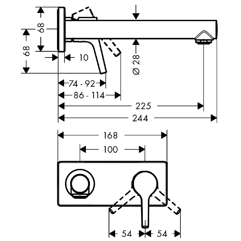 Talis S new zidna slavina za lavabo, 225mm Hansgrohe