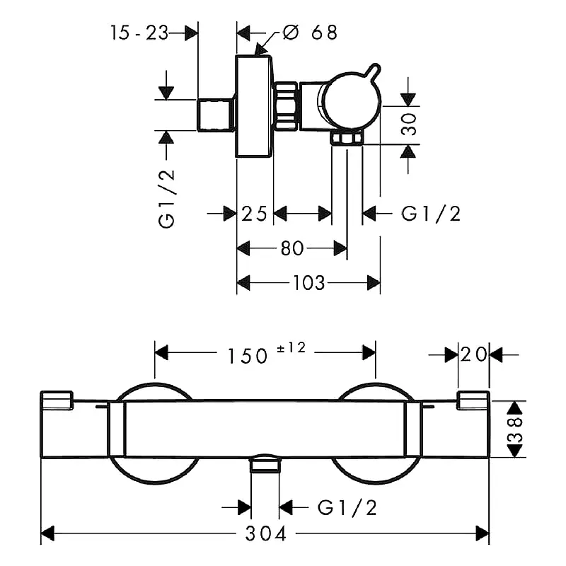 Ecostat Comfort termostatski mikser za tuš Hansgrohe