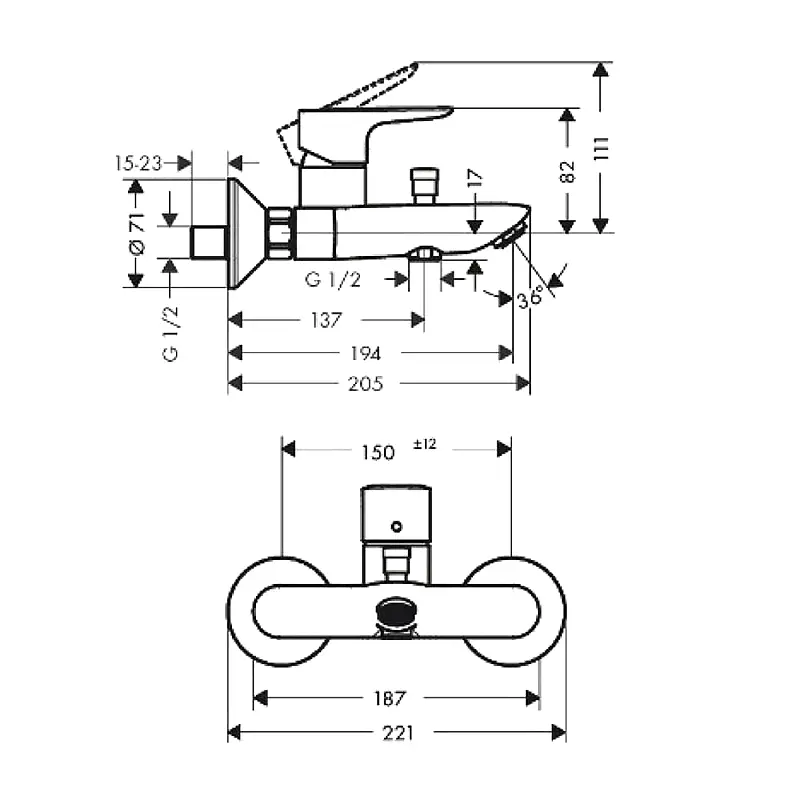 Talis E Slavina za kadu Hansgrohe
