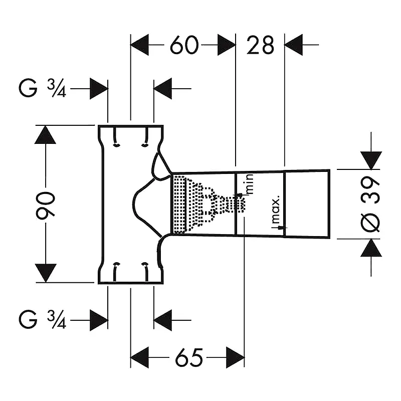Ugradni set za Shut-off ventil DN20, Hansgrohe