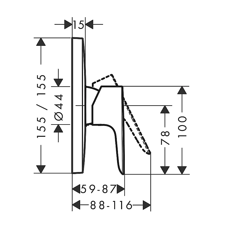 Talis E maska mešača bez prebacivača, četvrtasta rozetna Hansgrohe