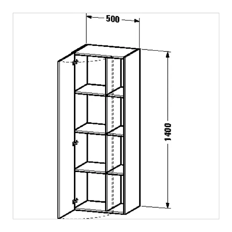 DuraStyle visoki ormarić 1400x500x240 49 bela mat Duravit