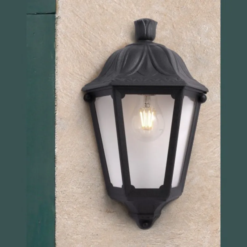 IESSE CRNA ZIDNA LAMPA IP55 1XE27 FUMAGALLI