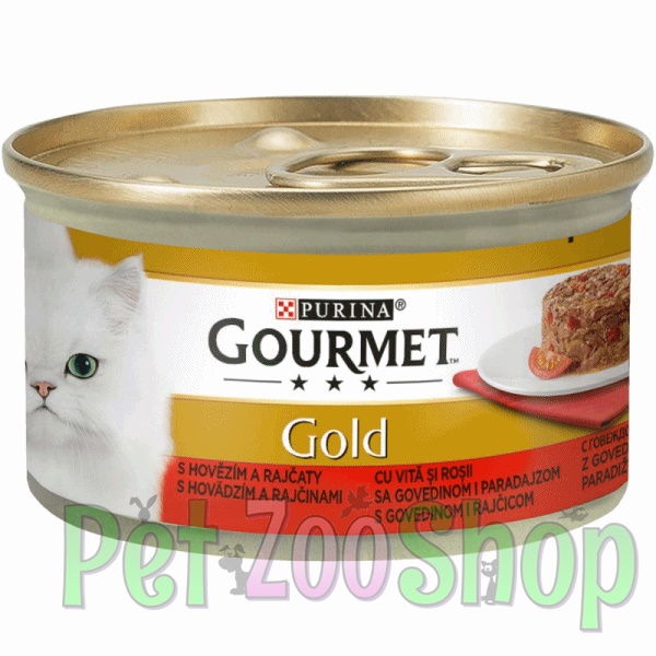 Gourmet Gold Konzerva za Mačke Govedina i Paradajz Savoury Cake 85g