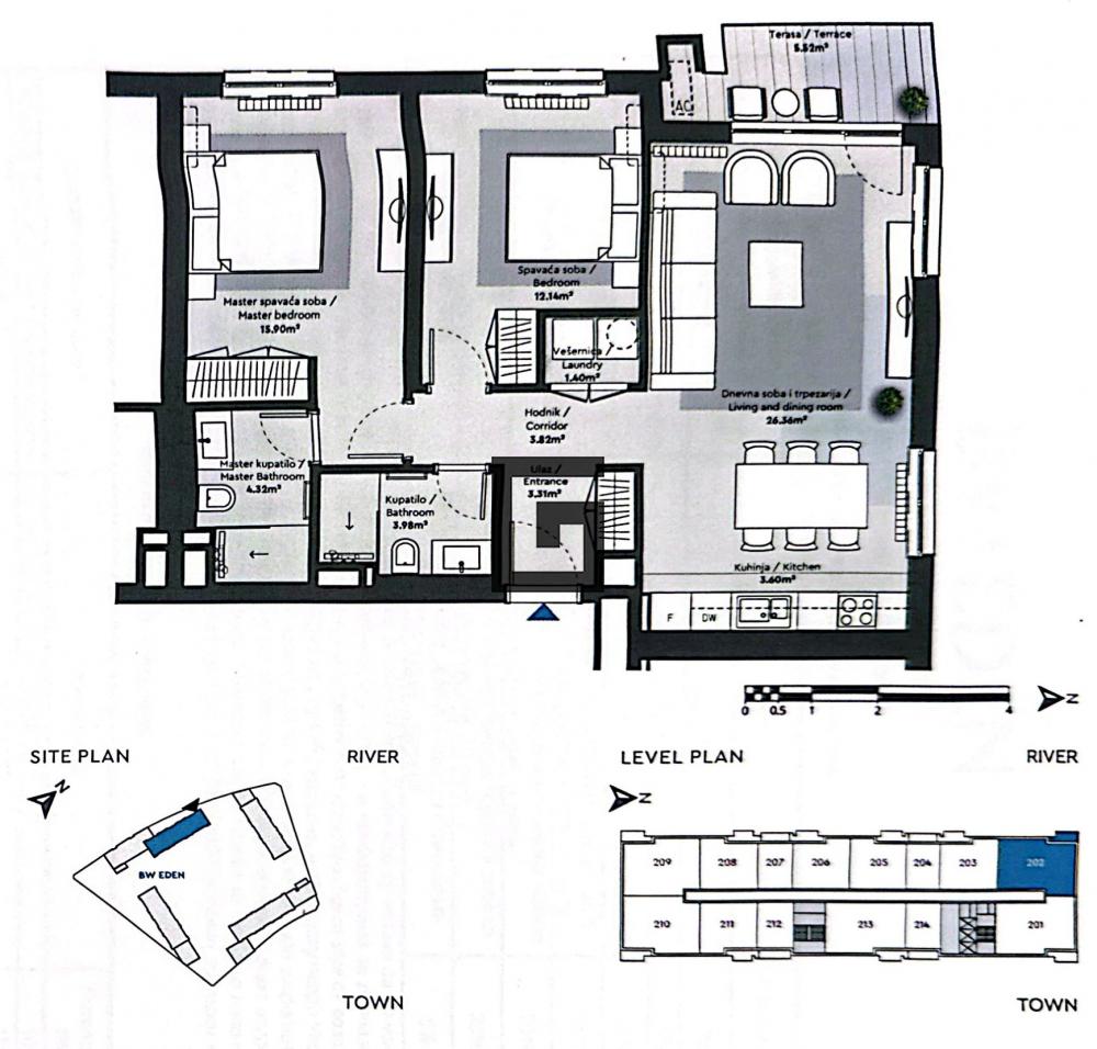 BW Eden, lux stan s pogledom na reku, 80m2 ID#1823 339.000 €