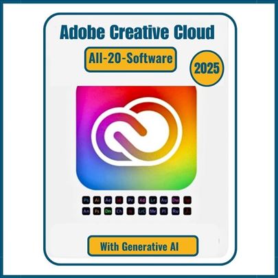 Adobe Creative Cloud 20 програма +500 кредита AI