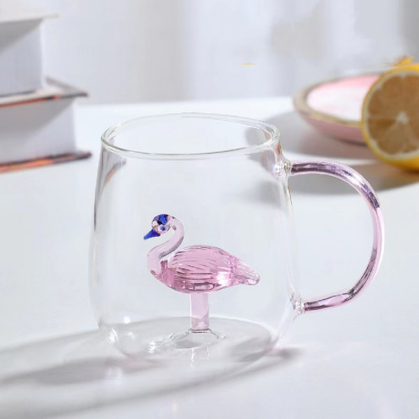 Cute&Cool HOME Staklena čaša flamingo