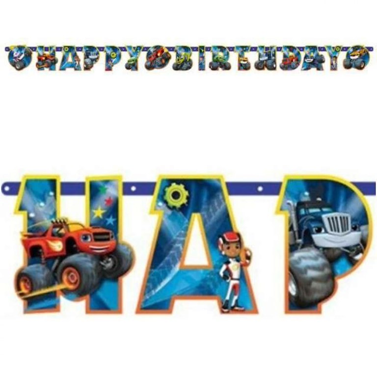 GIRLANDA 180CM HAPPY BIRTHDAY BLAZE AND MONSTER MACHINES