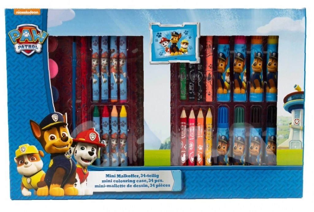 PAW PATROL SET ZA CRTANJE MINI KOFER 34PCS