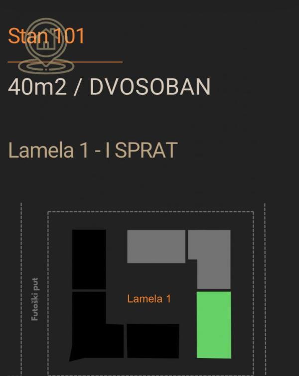 Dvosoban stan na prodaju, 40m2, 92.727€