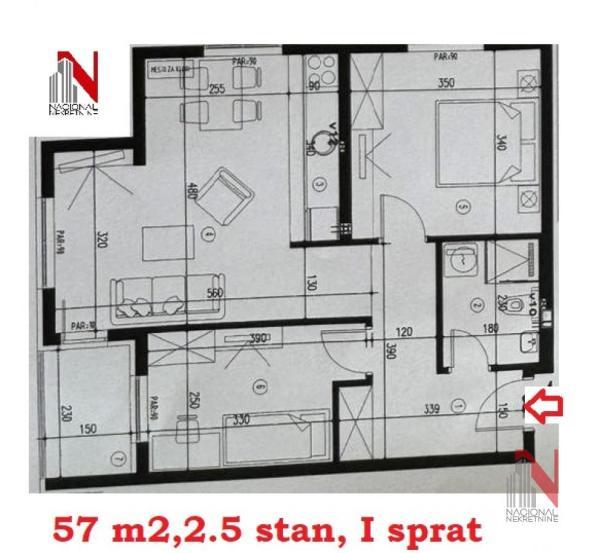BOLMANSKA, Dvoiposoban stan na prodaju, 57m2, 146.800€