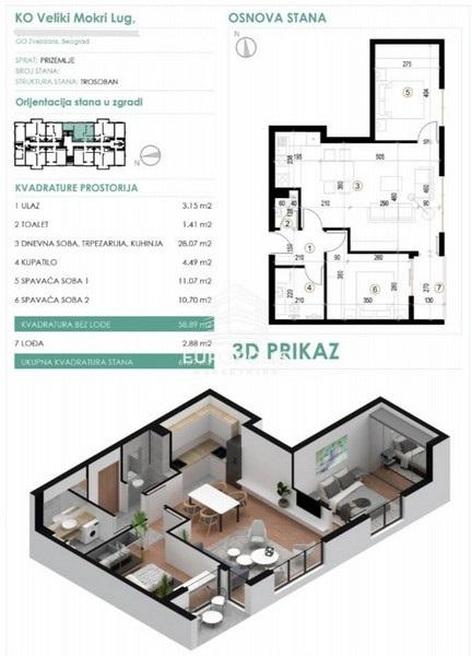 Trosoban, dobar raspored, preporuka ID#6753 135.894 €