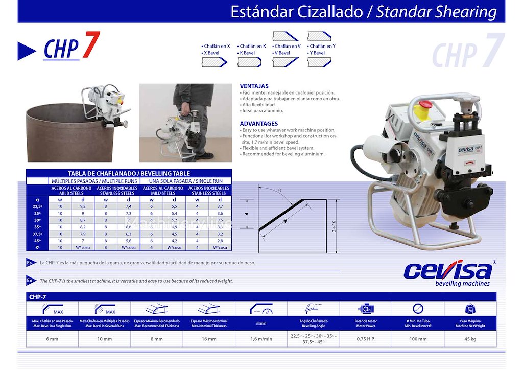 Biseladora CHP-7 CEVISA druga mašina za obradu metala