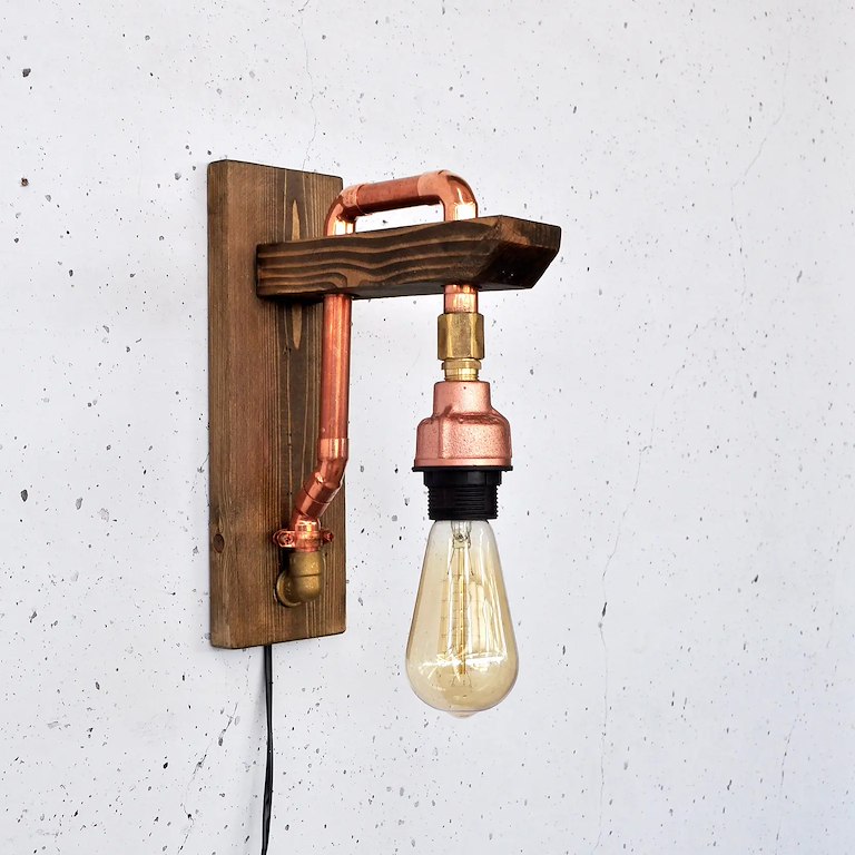 Opviq Zidna lampa E27 Max 200W, Smeđe-Rose Gold