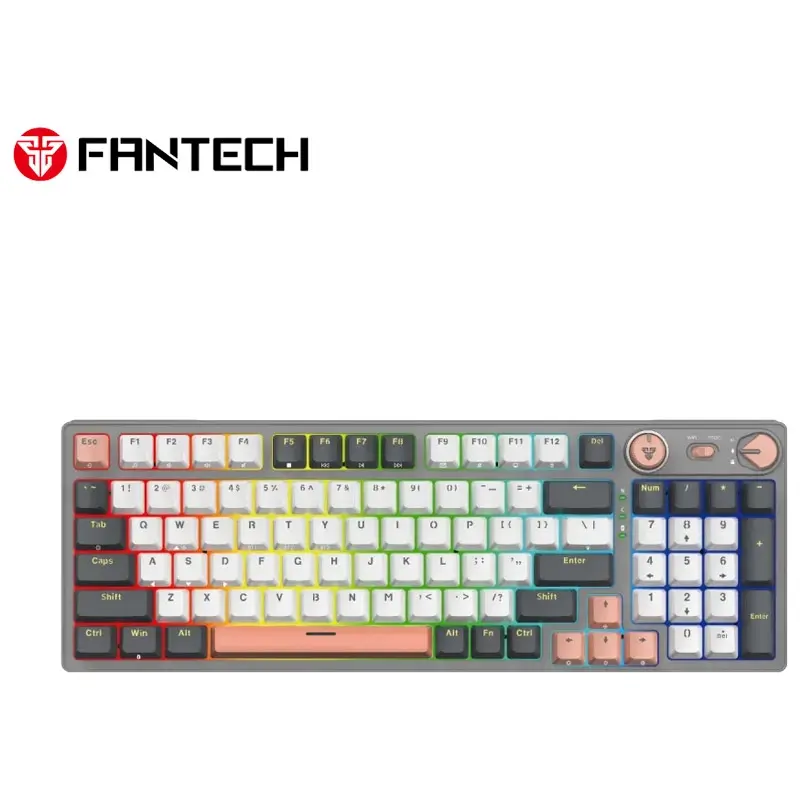 Fantech, Gaming tastatura MK914, Mehanička, RGB, Atom PRO96, Wireless Mercury, Plavi switch